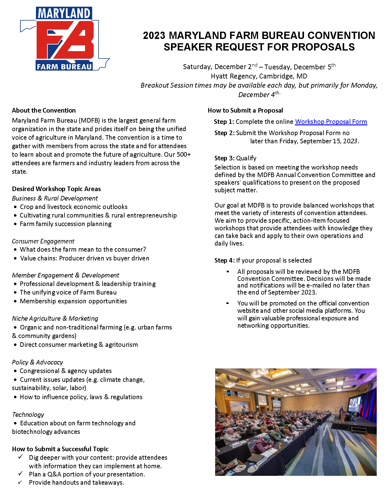 MDFB Annual Convention & Meeting of Delegates – Maryland Farm Bureau
