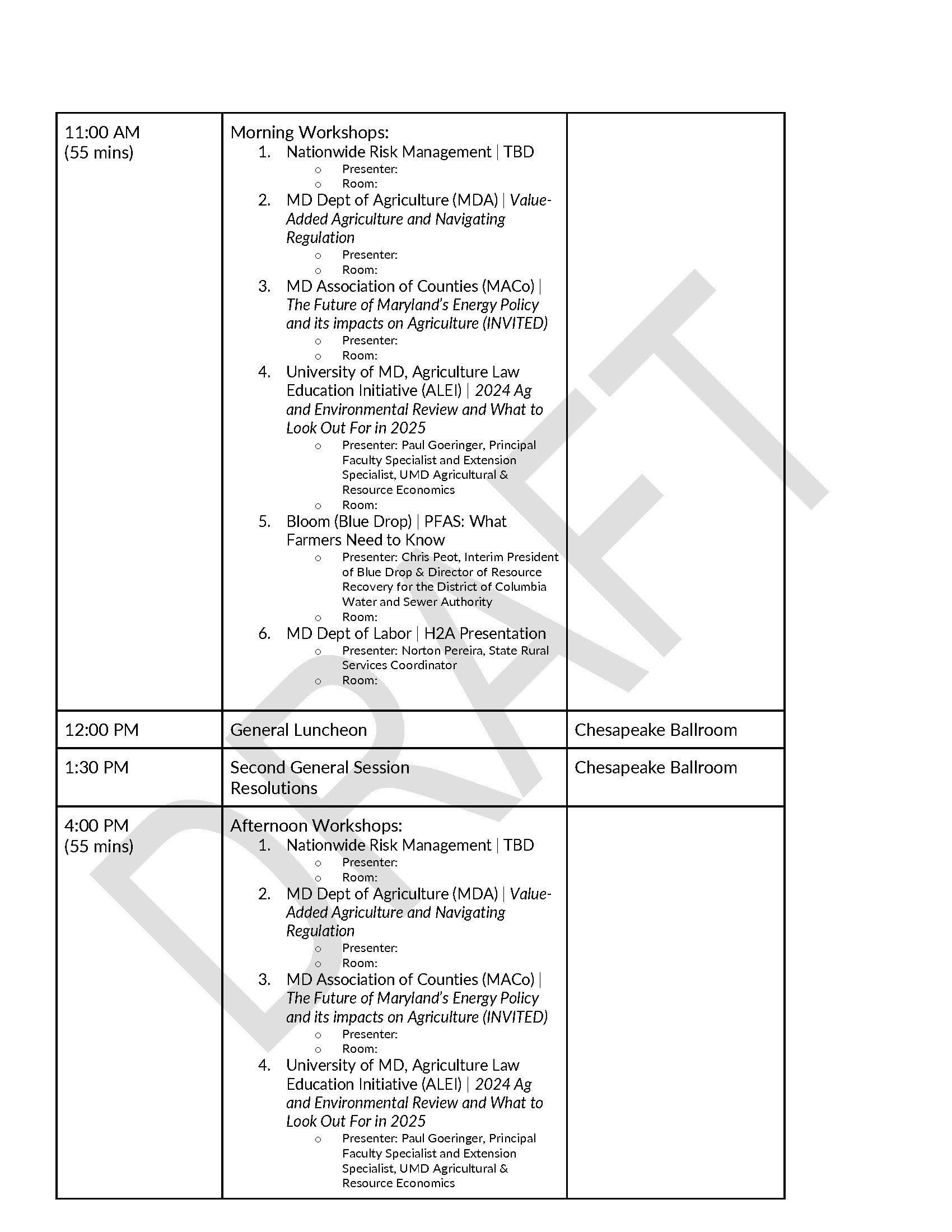 MDFB Annual Convention & Meeting of Delegates - Maryland Farm Bureau
